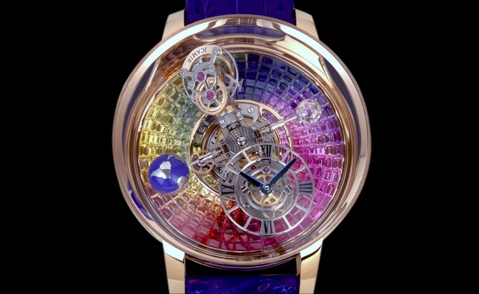 Jacob & Co. Astronomia Tourbillon Baguette Rainbow Sapphires | Jacob & Co.