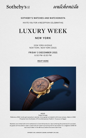 Invite: Join Watchonista & Sotheby's On December 3rd For A Special ...