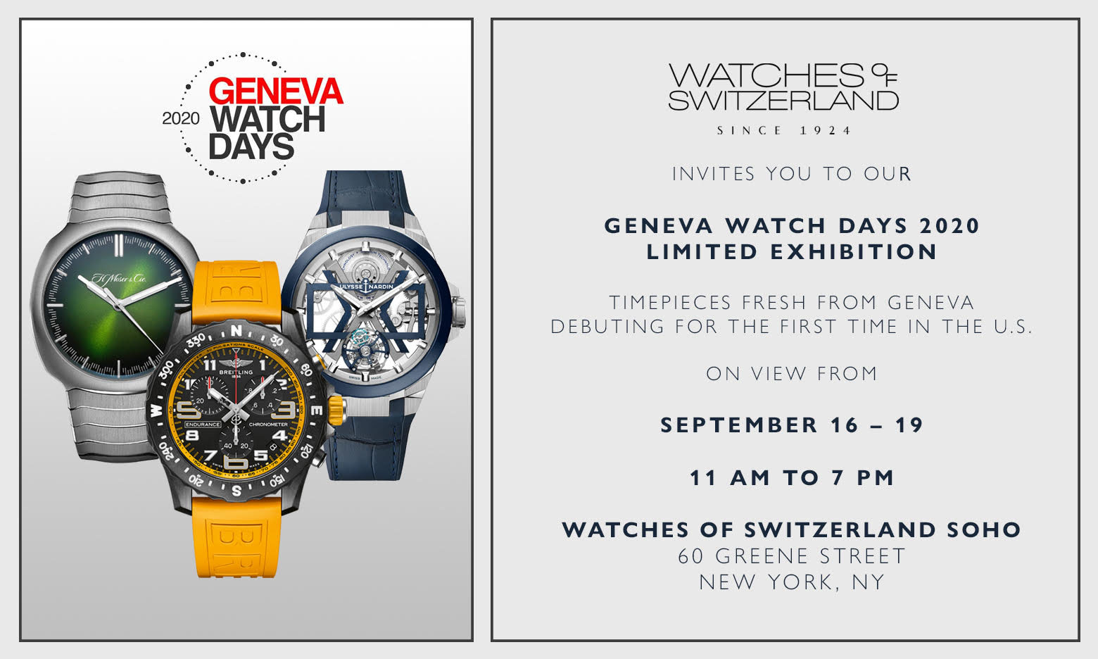 For A Limited Time: Geneva Watch Days Comes To Watches of Switzerland ...