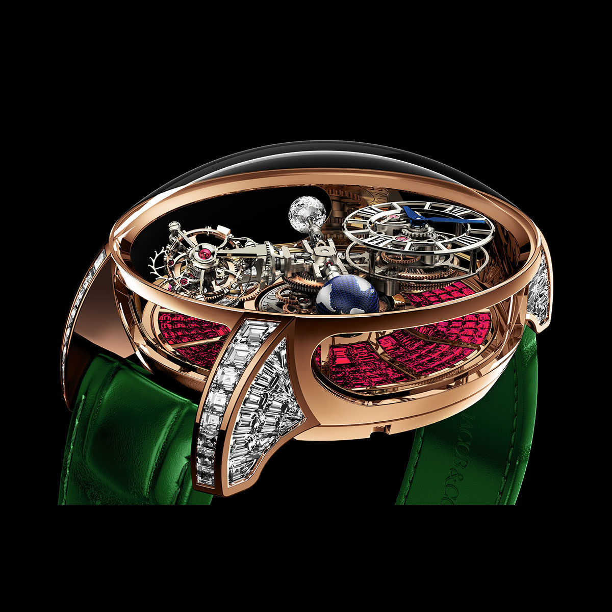 Jacob & Co. Astronomia Tourbillon Baguette Rose Gold Ruby | Jacob & Co.