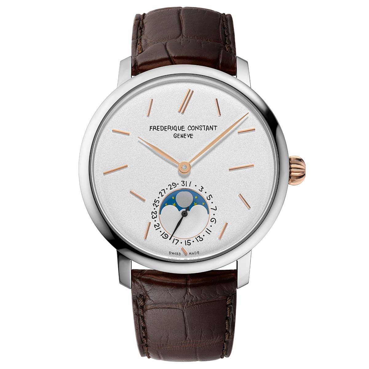 Frederique Constant Slimline Moonphase Date Manufacture seconde/seconde ...