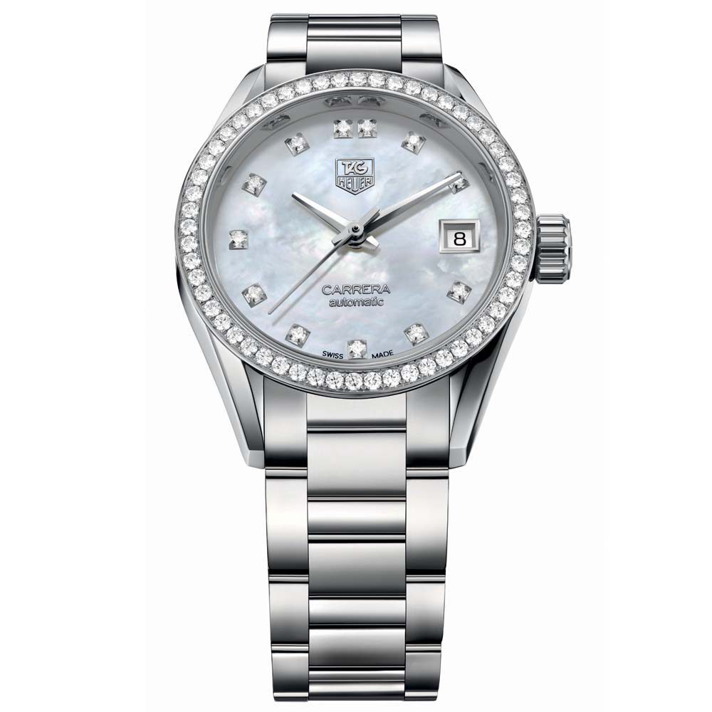TAG Heuer Carrera Calibre 9 Automatic Diamond Dial Diamond Bezel 28mm ...
