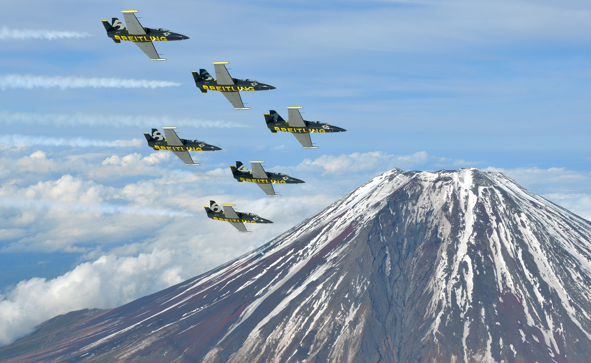 The Breitling Jet Team soars over the Mount Fuji | Watchonista