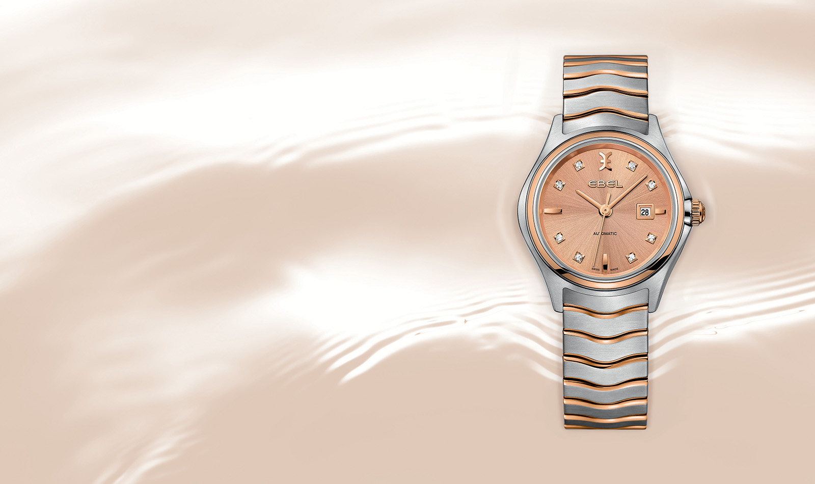 Baselworld 2016: THE EBEL WAVE LADY AUTOMATIC GETS A BLUSHING-PINK GLOW ...