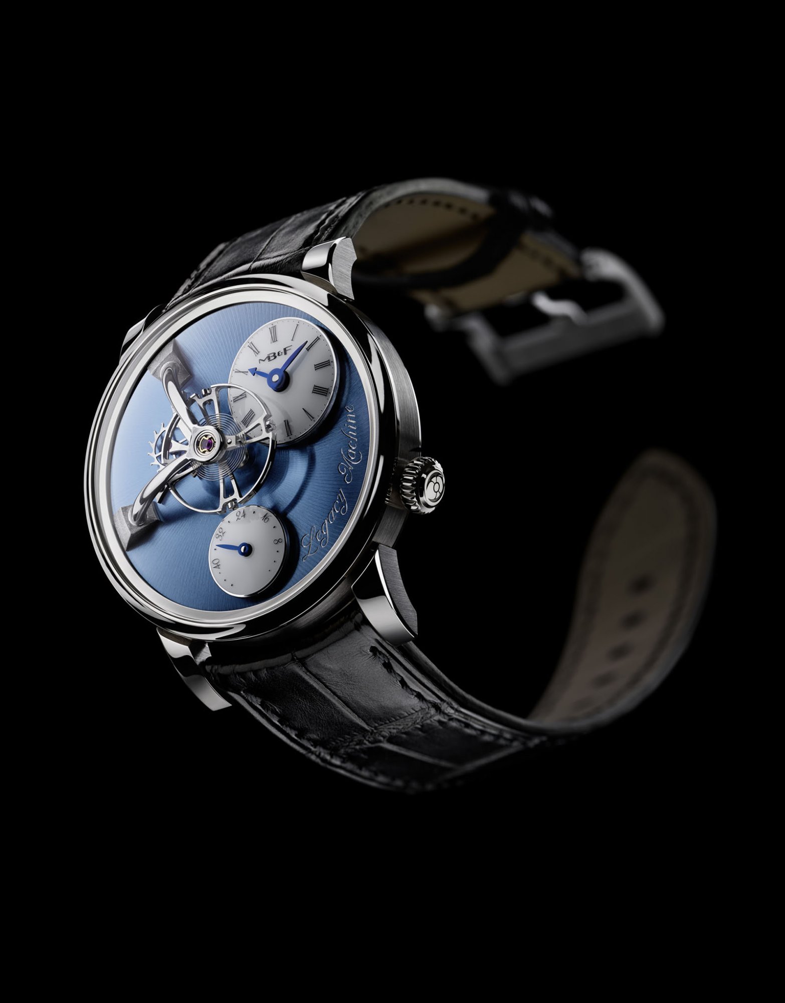Pre-SIHH 2016: MB&F Legacy Machine LM101 now in platinum with a blue ...